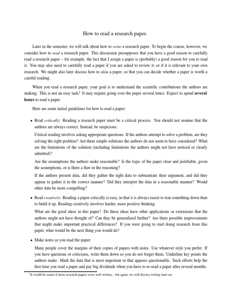 Read Paper | PDF | Reason | Argument