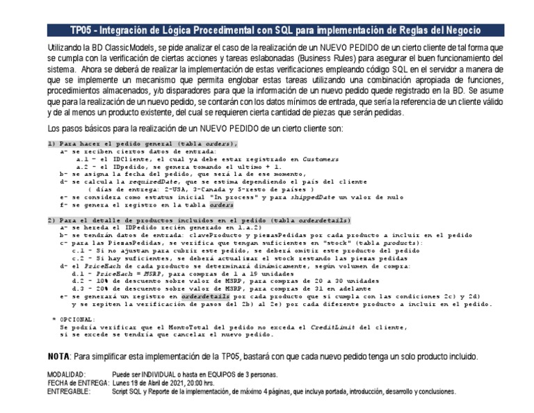 Business Rules. Implementación de Funciones, Disparadores y ... Business Rules. Implementación de Funciones, Disparadores y ...
