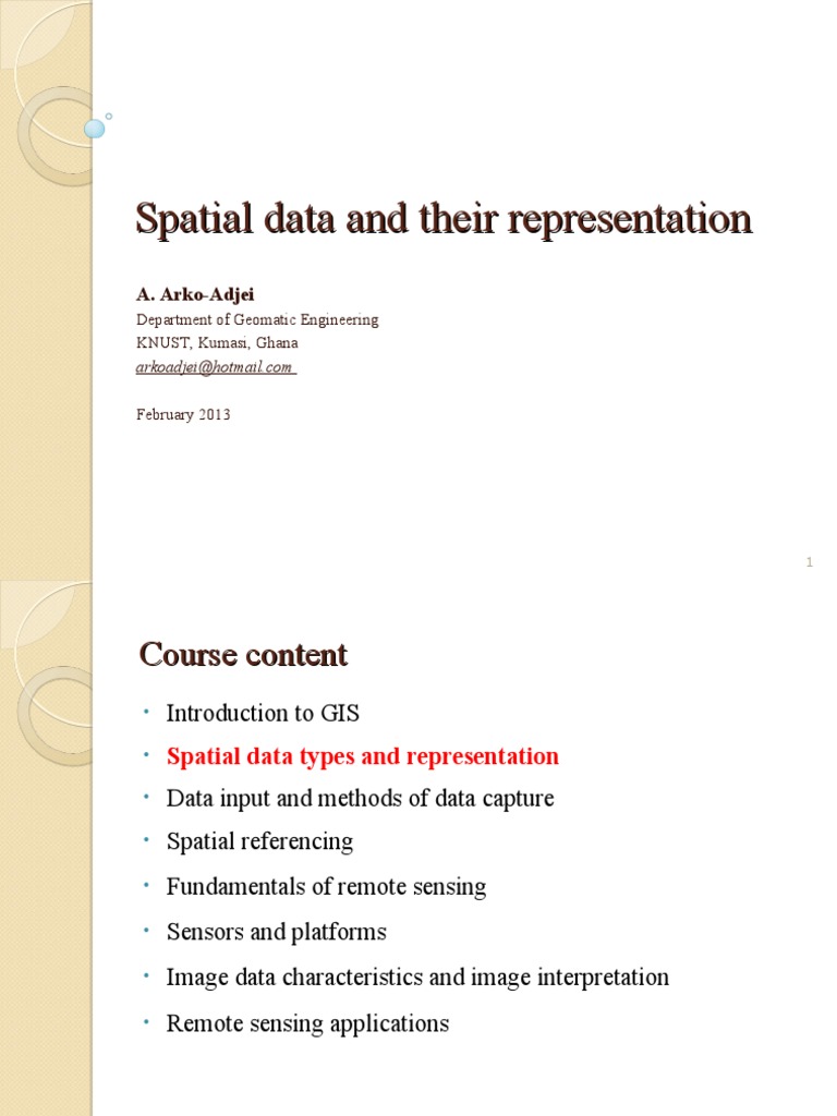 Lecture 2 Spatial Data Types and Representation | PDF | Geographic ...