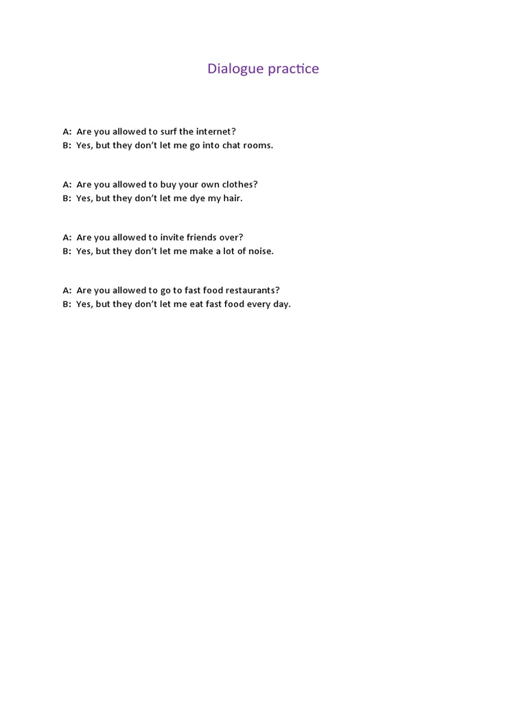 Dialogue Practice | PDF