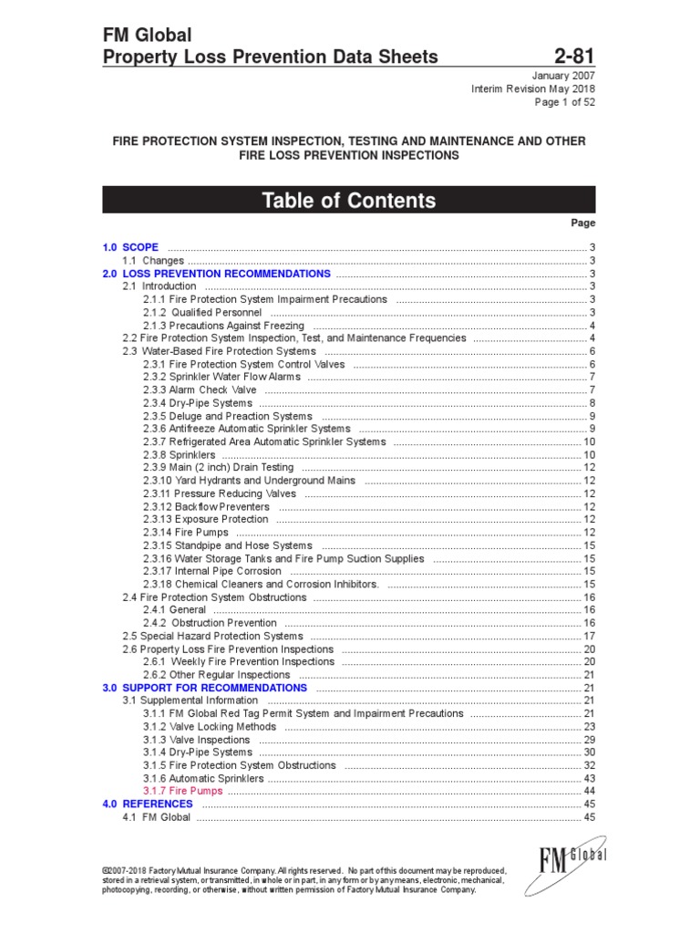 FM Global Property Loss Prevention Data Sheets | PDF | Fire Sprinkler ...