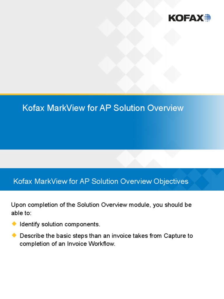 Kofax Markview For Ap Solution Overview | PDF | Computing | Information ...