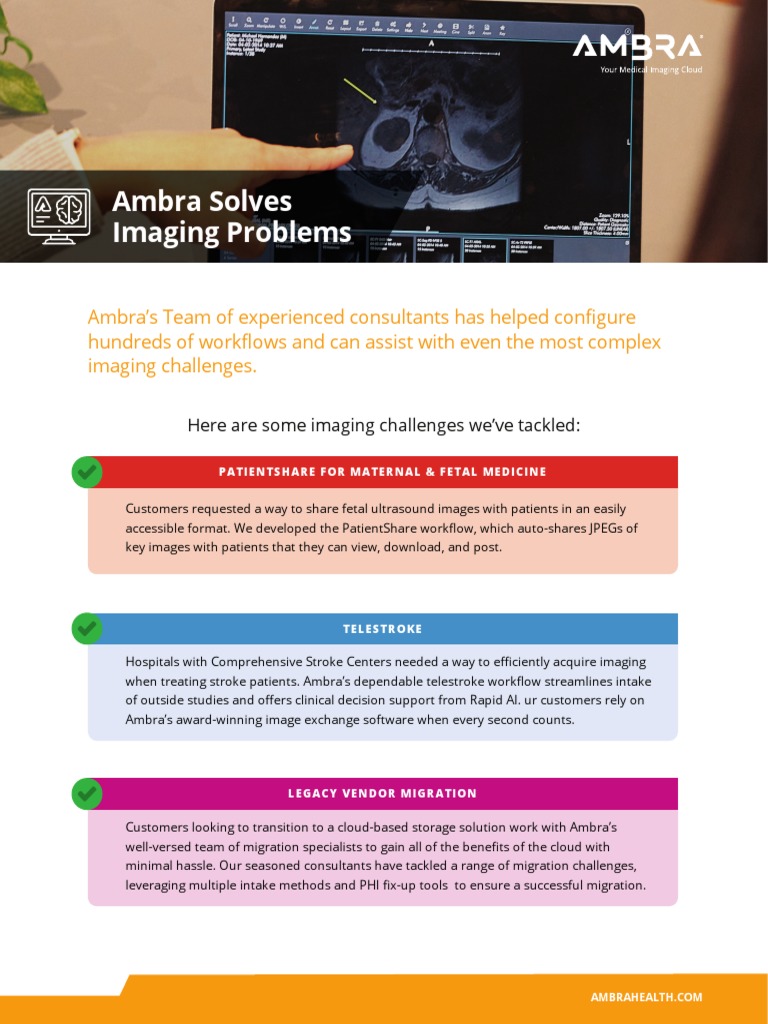 Ambra Solves Imaging Problems | PDF | Cloud Computing | Health Sciences