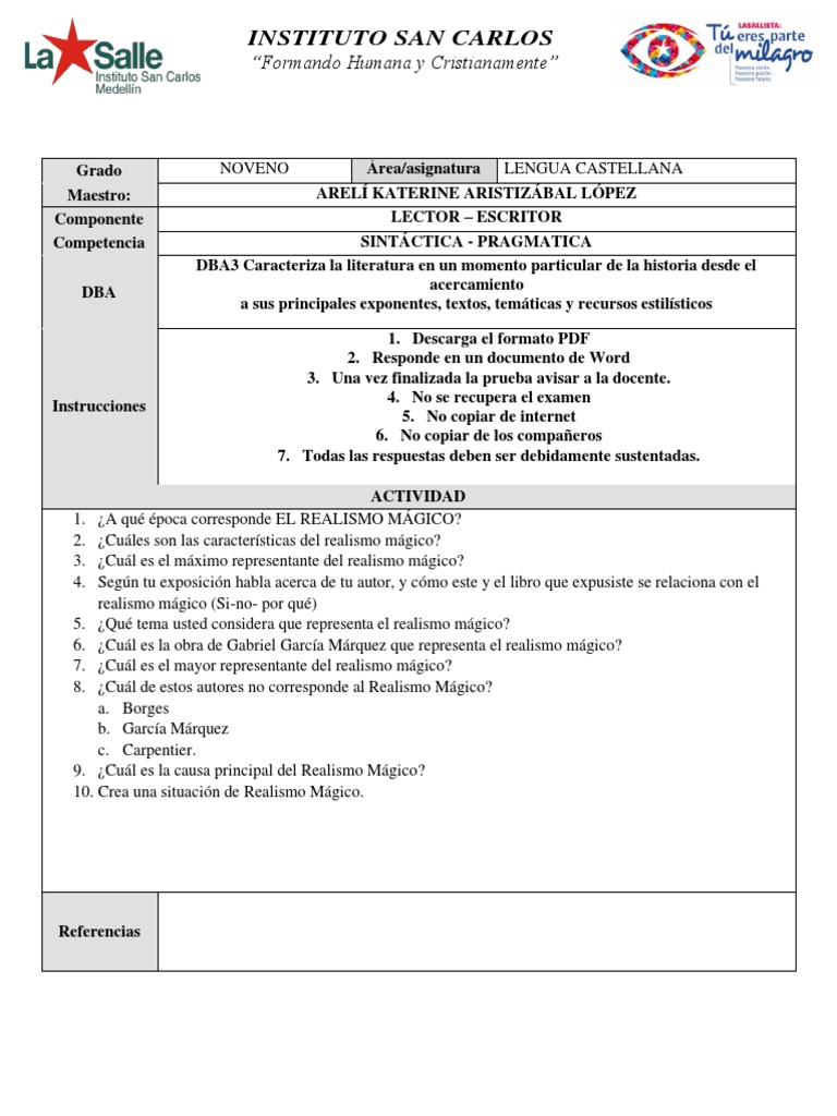 Examen Realismo Mágico | PDF