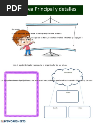 Tema Idea Principal Detalles De Apoyo Idea Principal Y Los Detalles