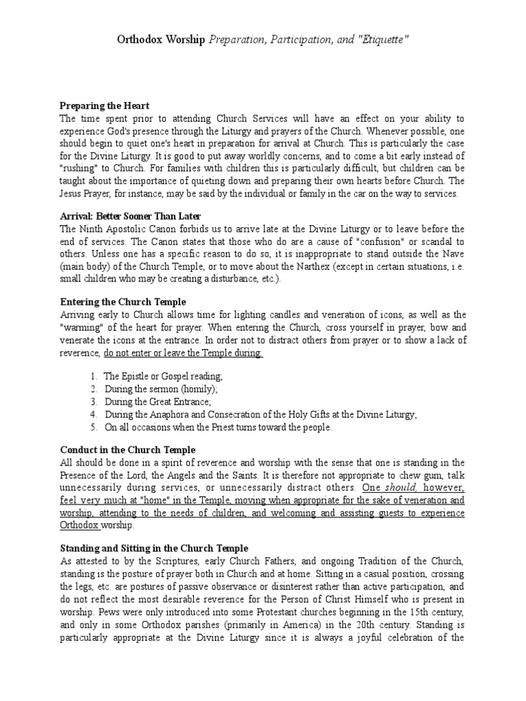 PDF Etiquette | PDF | Confession (Religion) | Eastern Orthodox Church