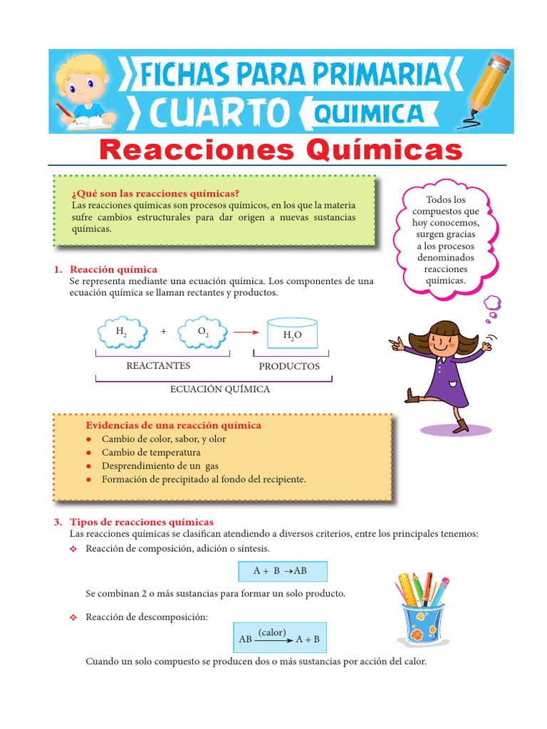 Hoja De Trabajo Con Descripción General De Reacciones Químicas Sofia