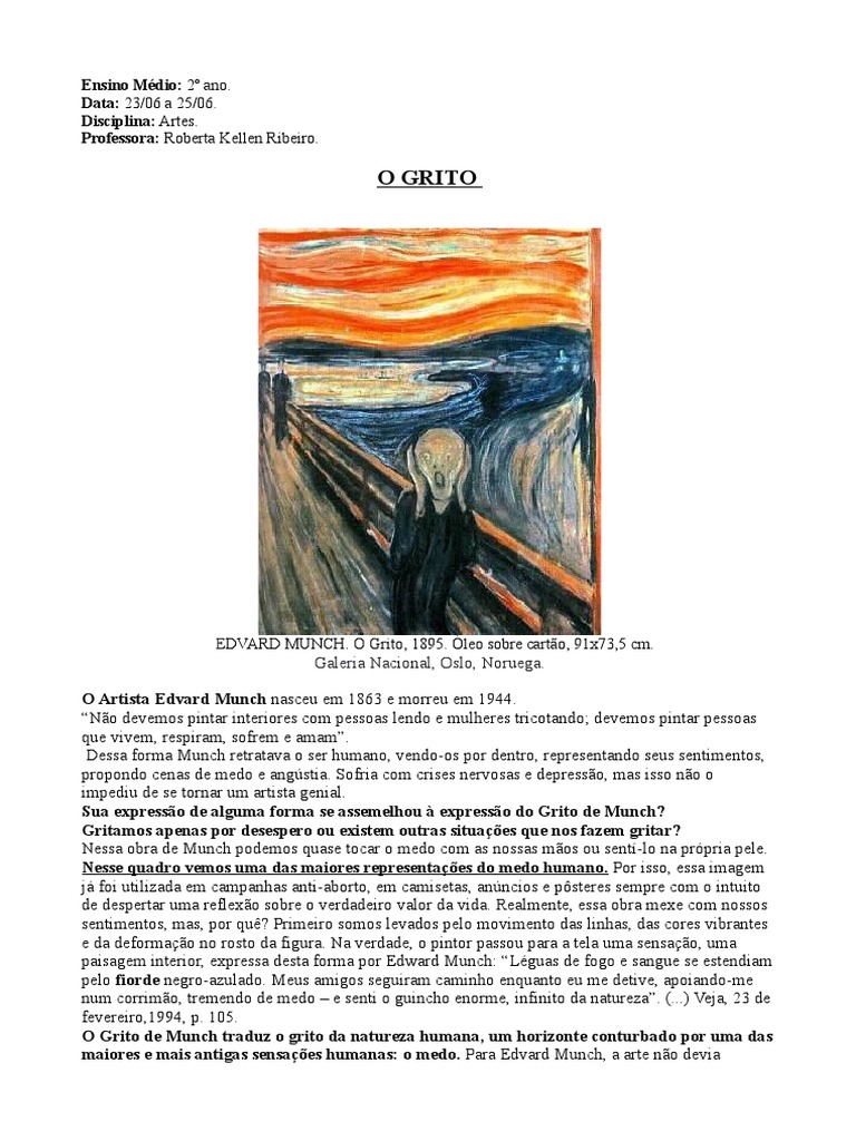 Aula 1 - 3º Ano Ensino Médio Expressionismo | PDF | Expressionismo