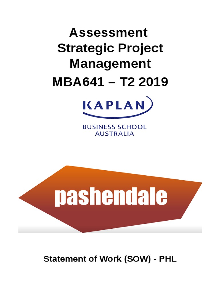 Assessment Strategic Project Management MBA641 - T2 2019: Statement of ...