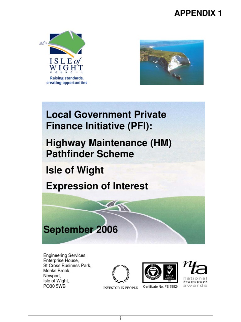 Isle of Wight Highway Maintenance PFI, Expression of Interest (Internal ...