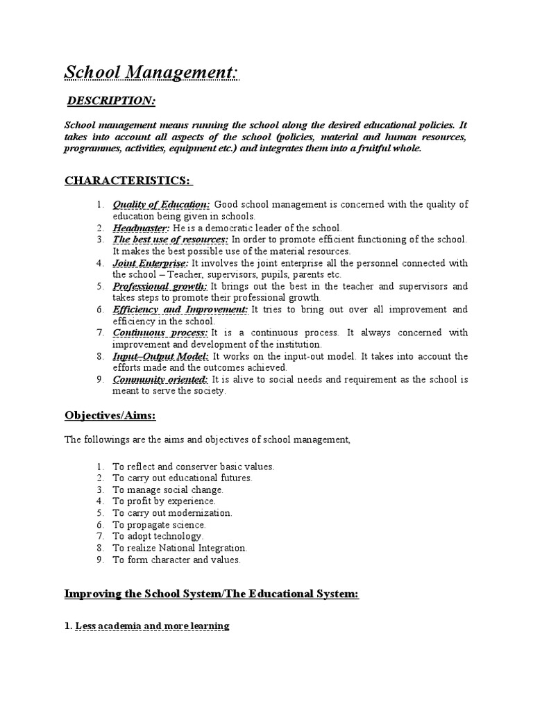 Toward a Student-Centered Model of School Management: Prioritizing ...