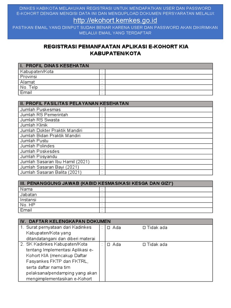 Panduan Registrasi e-Kohort KIA | PDF | Pengelolaan Keuangan & Uang | Hukum