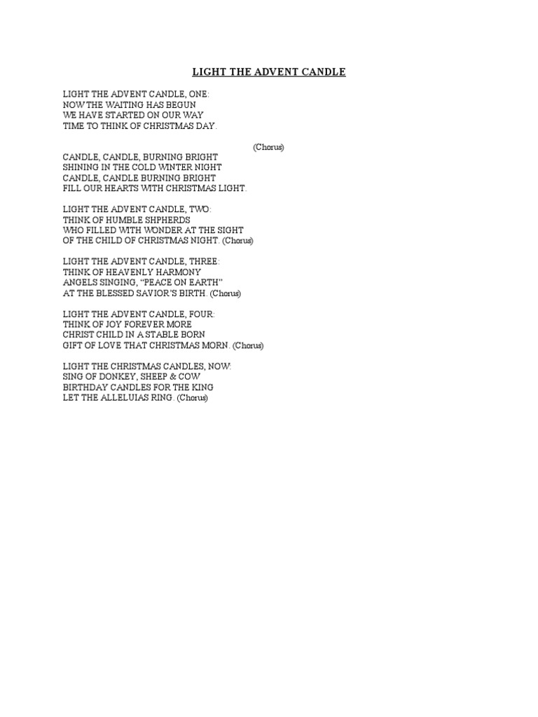 Light The Advent Candle (Lyrics) | PDF | Poetry