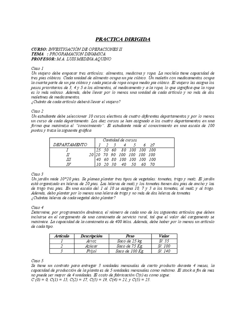 Programacion Dinamica | PDF | Inventario