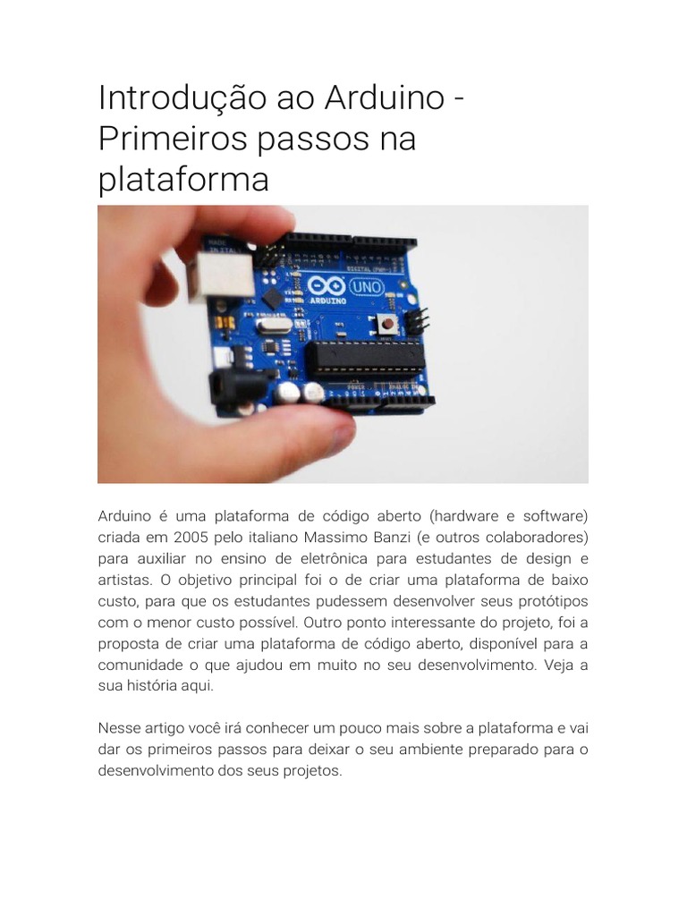 1 Introdução Ao Arduino Pdf Arduino Linguagem De Programação 5599