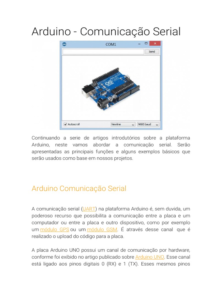 5 - Arduino - Comunicação Serial | PDF | Arduino | Byte