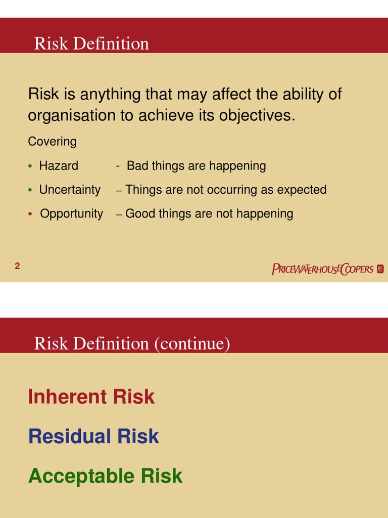 2pwc It Risk Management With Cobit Information Security Risk