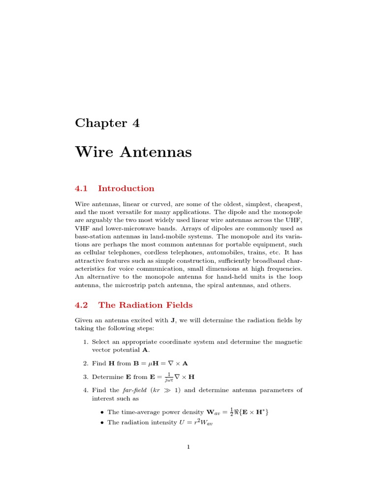 Wire Antennas: Types and Analysis | PDF | Antenna (Radio) | Electronics