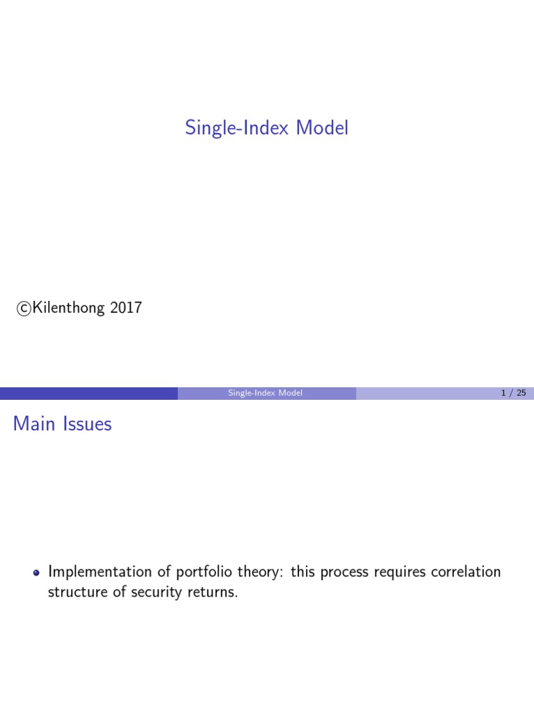 Understanding the Single-Index Model: Deriving the Covariance Structure ...