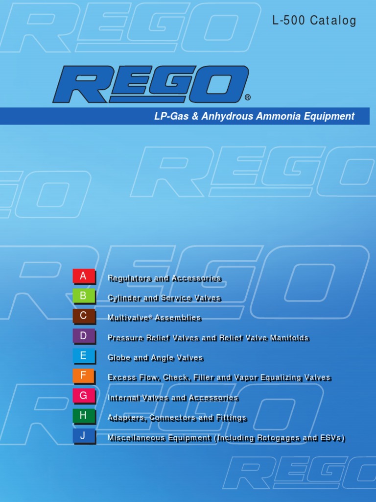L-500 Valvulas Rego Catalogo 2 | PDF | Legal Liability | Valve