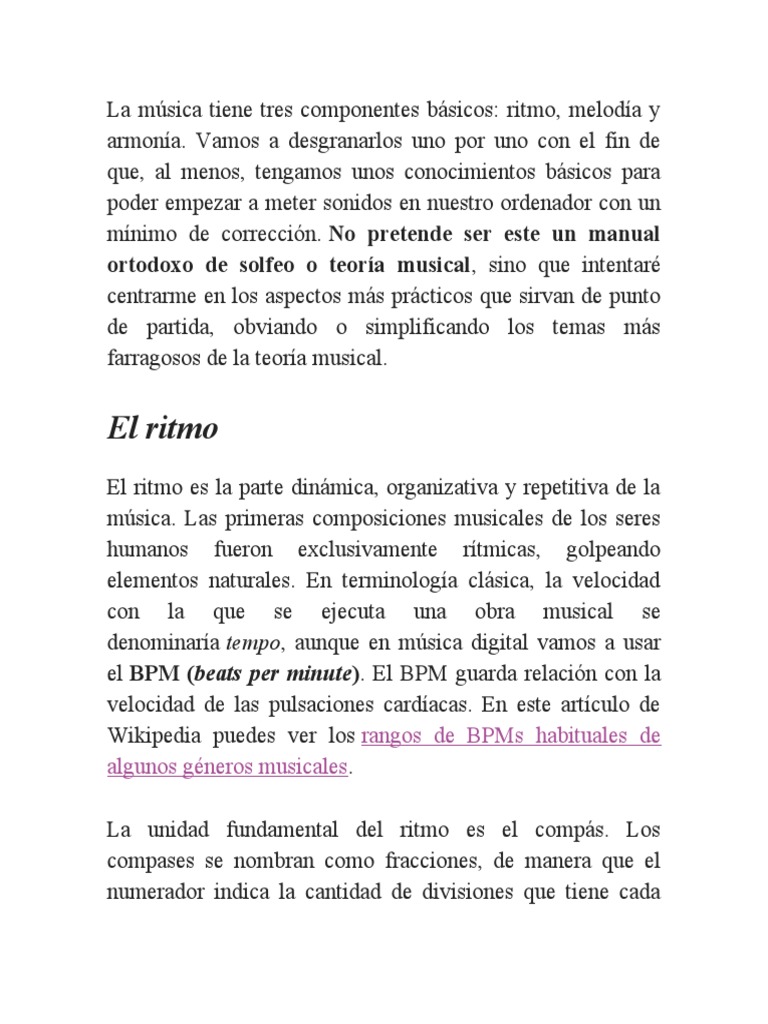 Ritmo y Melodia | PDF | Ritmo | Tempo