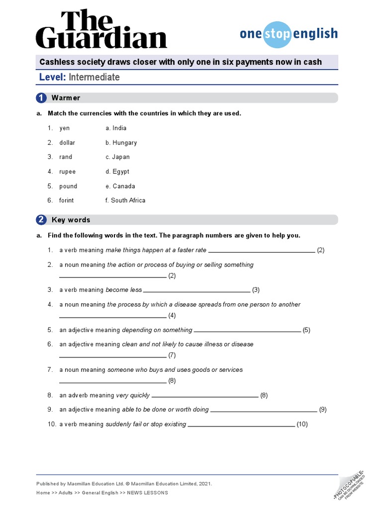 Intermediate Intermediate: Level: Level | PDF | Cash | Payments