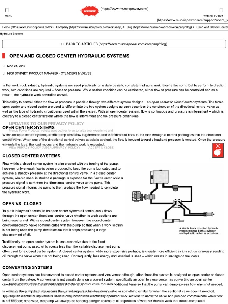 Open and Closed Center Hydraulic Systems | PDF