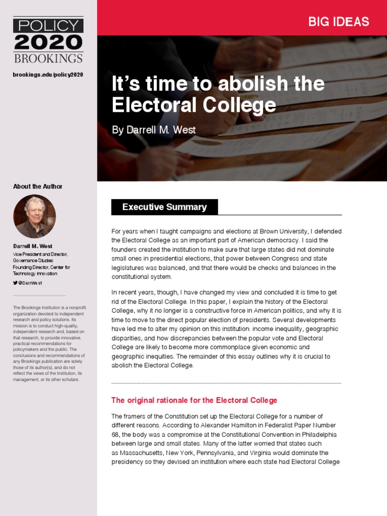 It's Time To Abolish The Electoral College: Policy | PDF | National ...