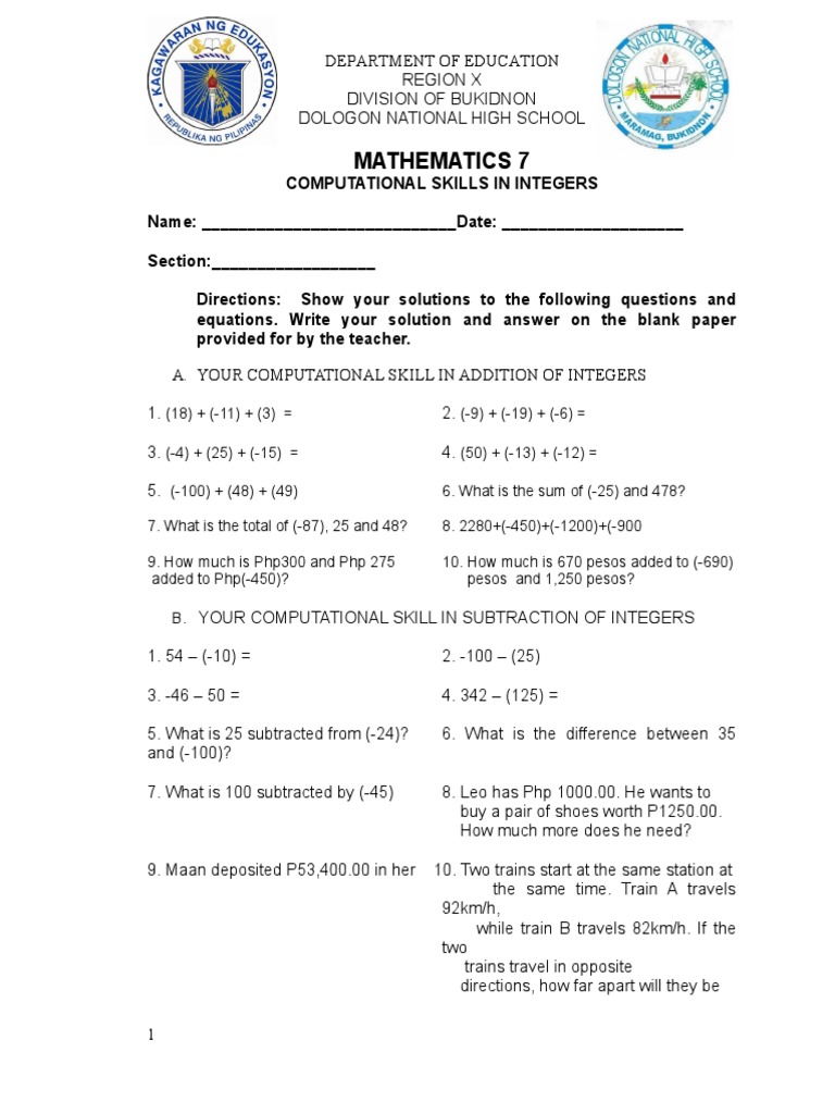 Test Questionnaire ACTION RESEARCH GILBERT | PDF | Mathematical ...