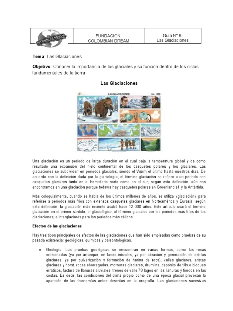 Las Glaciaciones | PDF | Era de Hielo | glaciar
