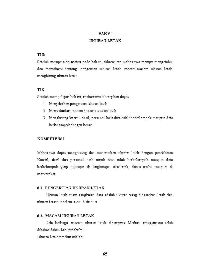 Ukuran Letak: Kuartil, Desil, Persentil | PDF
