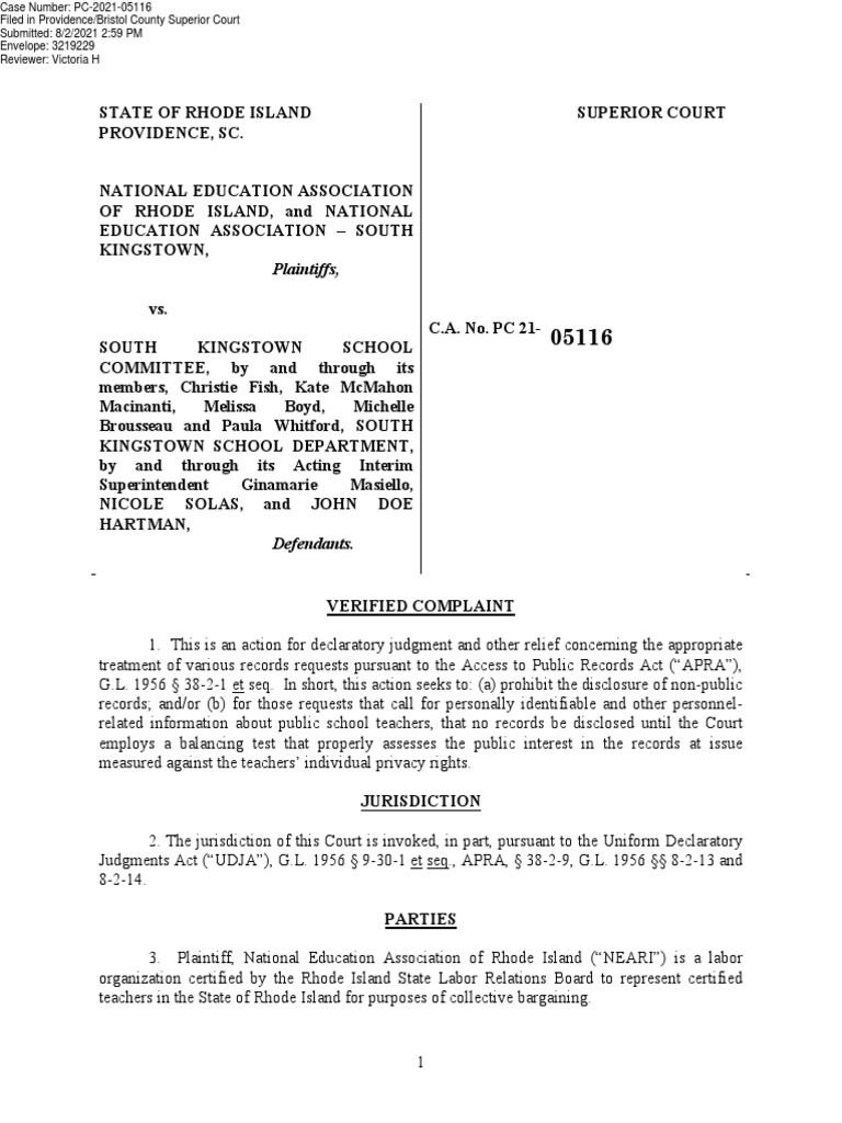 Verified Complaint For Filing | PDF | Discovery (Law) | Complaint
