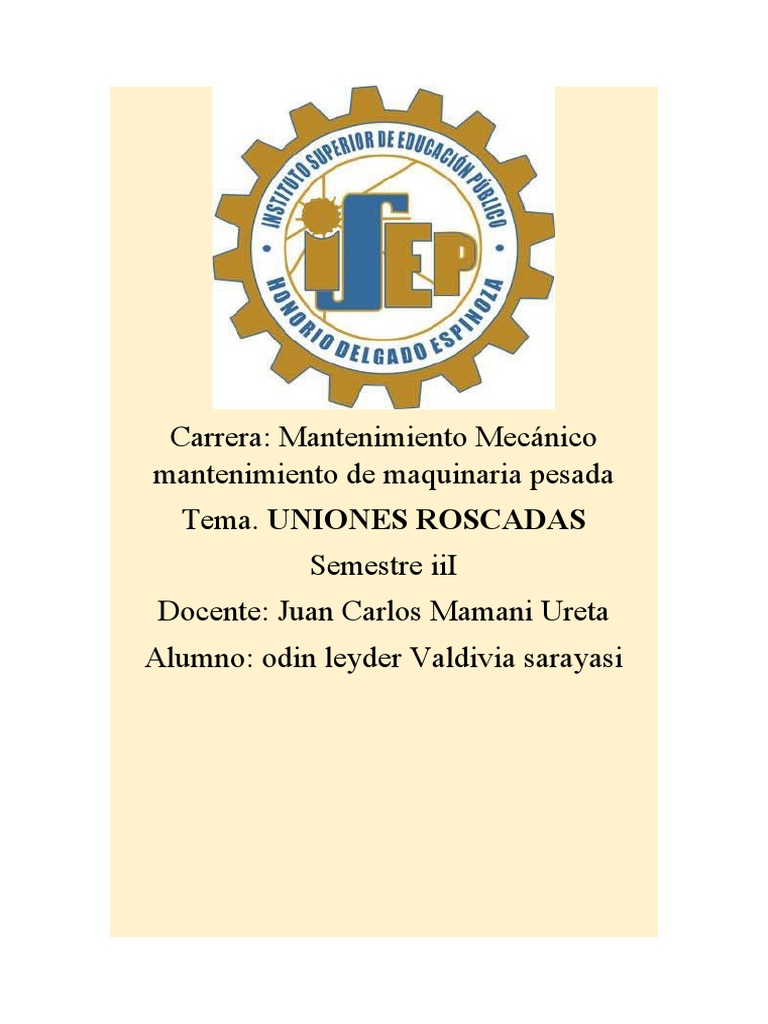 Uniones Roscadas | PDF | Tornillo | Pulgada