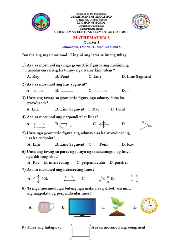 SummativeTestNo.3 Math3 Q3 | PDF
