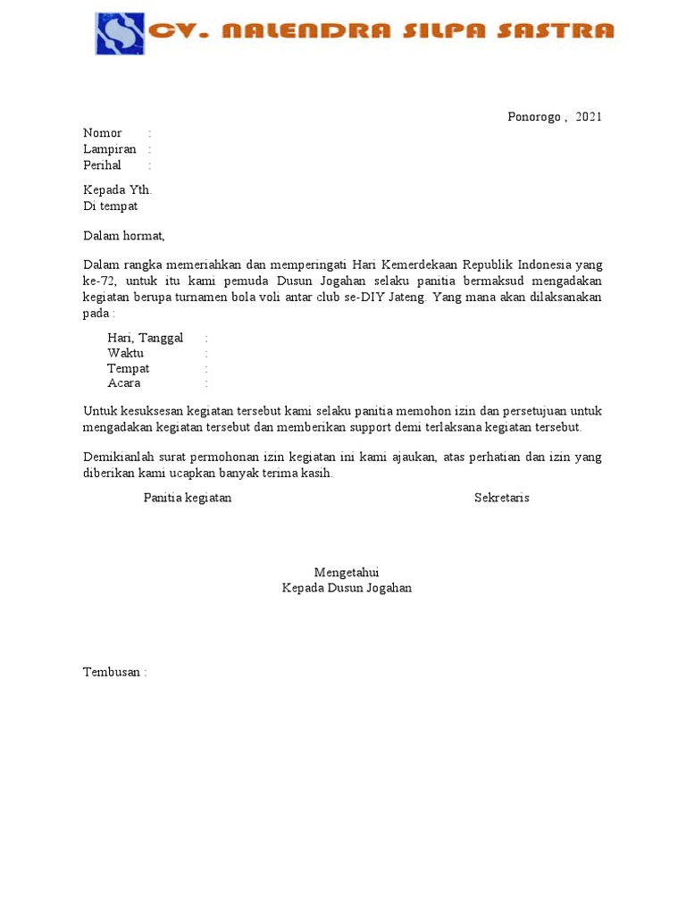 Contoh Surat Tembusan | PDF