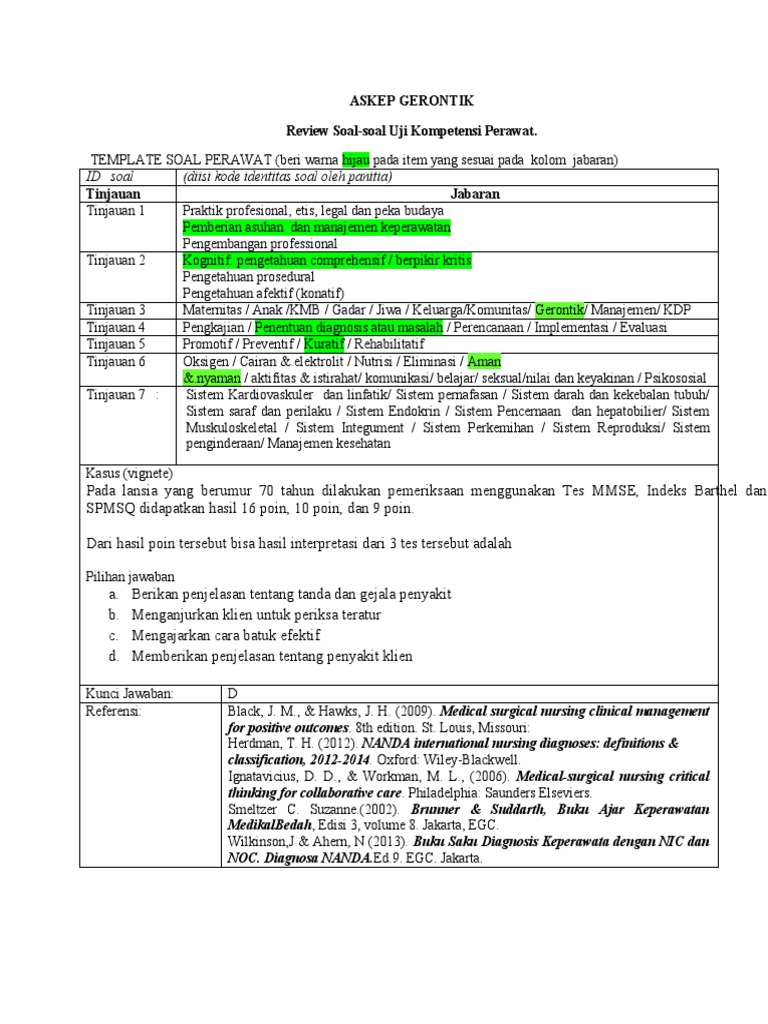 Contoh Soal Askep Gerontik | PDF