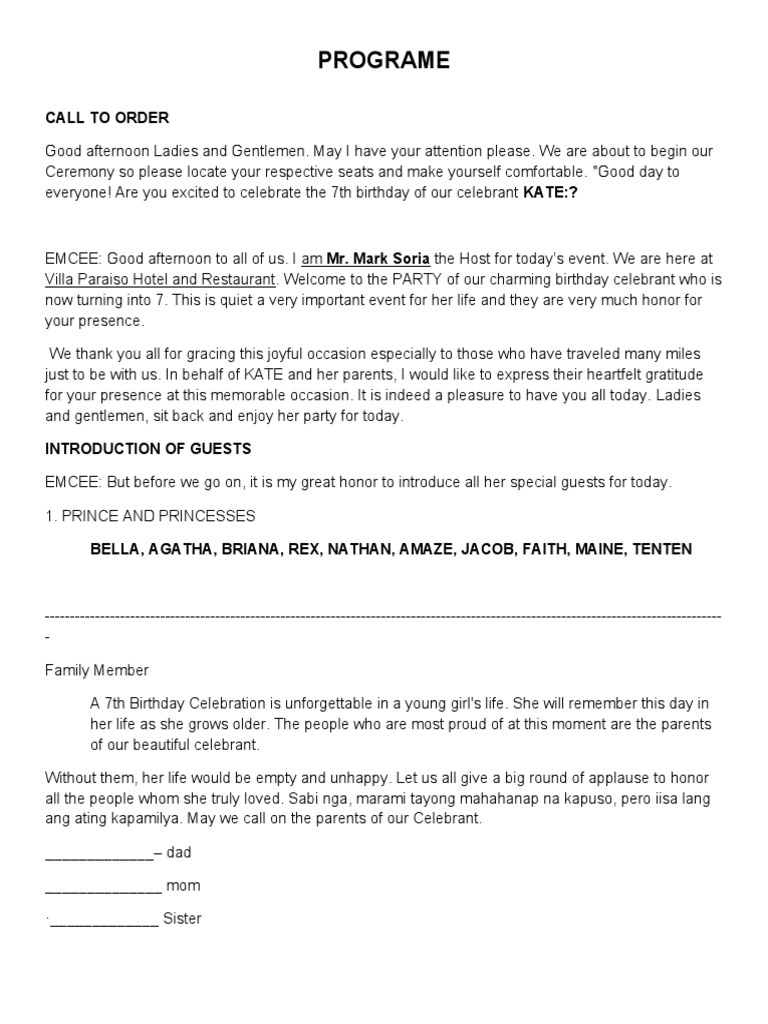 Script For 7th Birthday | PDF | Grace In Christianity | Conceptions Of God