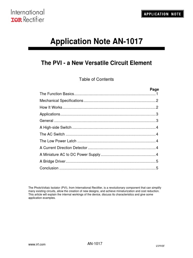 PVI: Innovative Circuit Element Overview | PDF | Mosfet | Field Effect ...