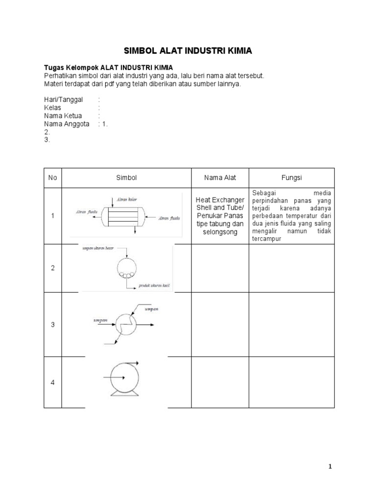 Tugas Simbol Alat Industri Kimia | PDF