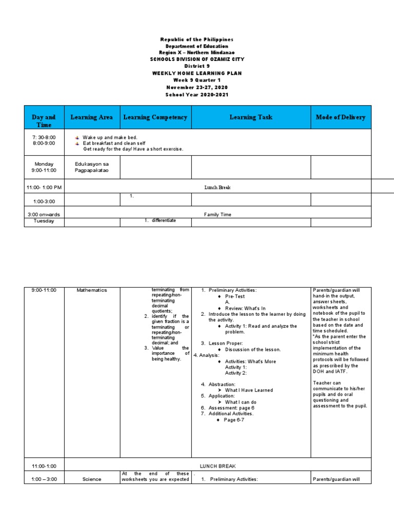 Week 9 WHLP Grade 6 | Download Free PDF | Cognition | Behavior Modification