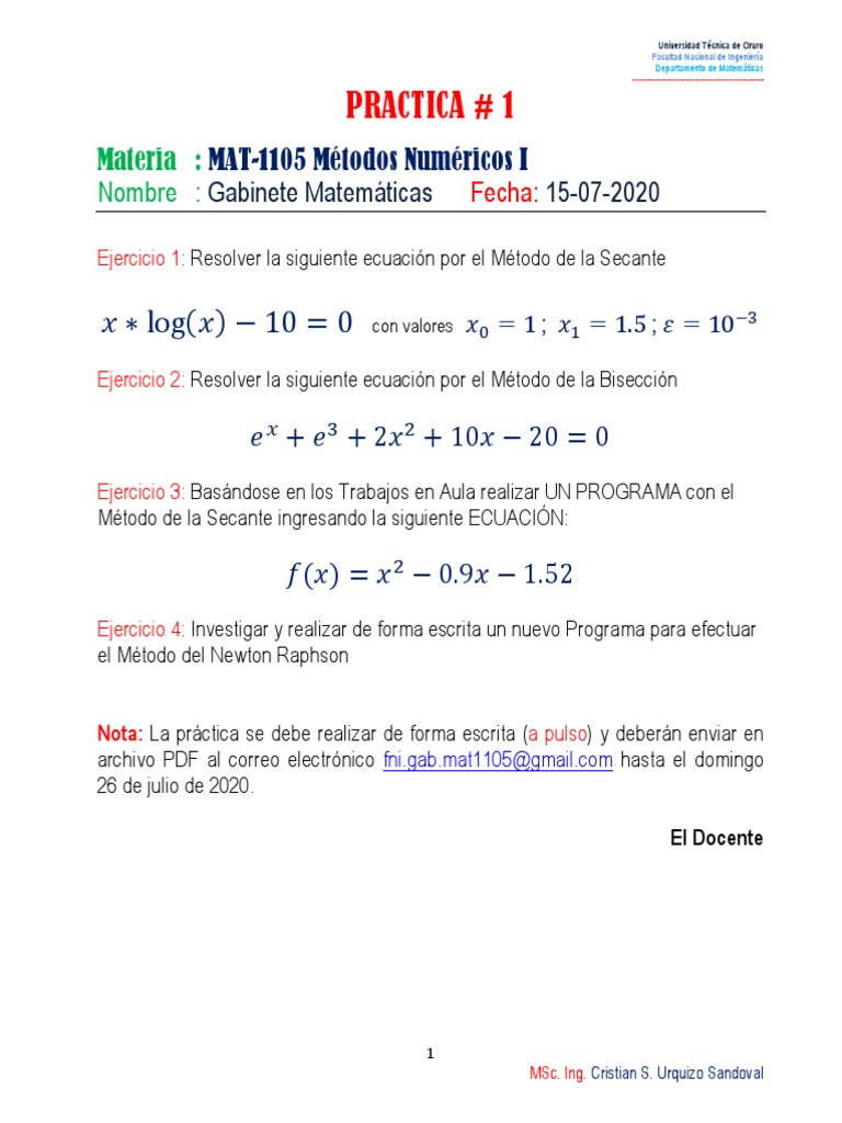 MAT-1105 Practica#1 G2 | PDF