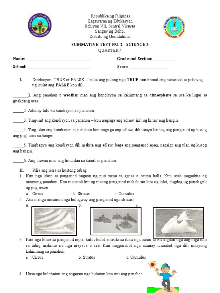 Q4 Summative Test No.2 in Science 3 | PDF