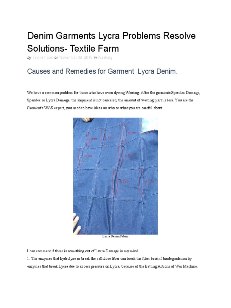Resolving Lycra Damage in Denim | PDF | Clothes Dryer | Clothing