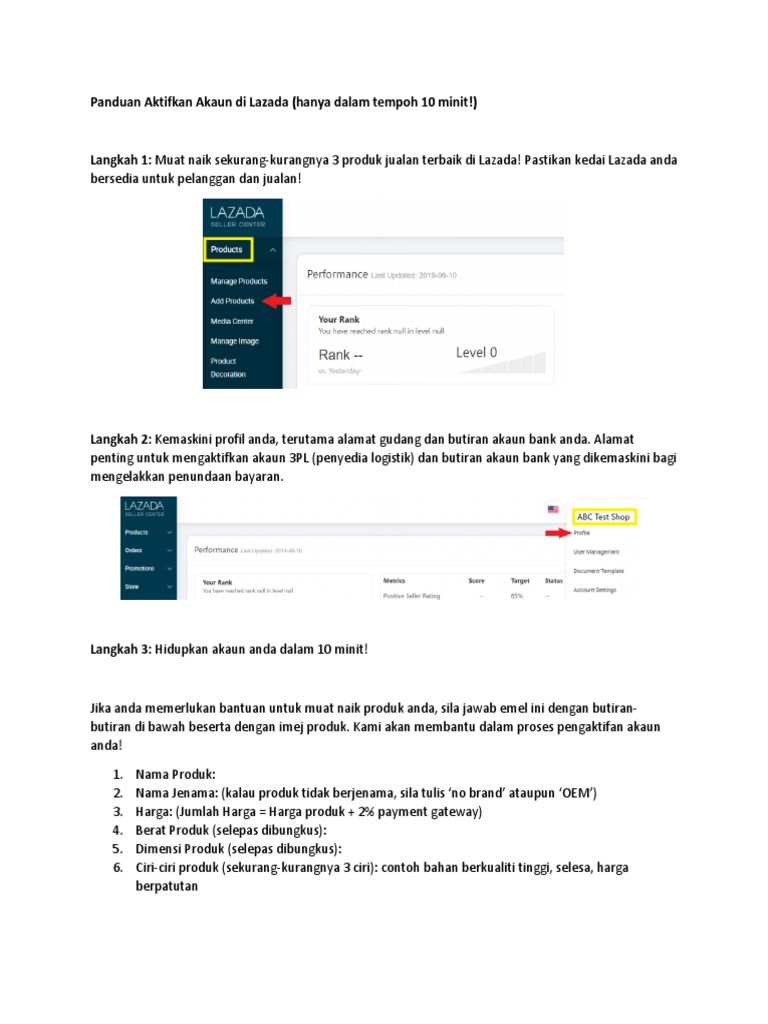 Panduan Seller Lazada | PDF