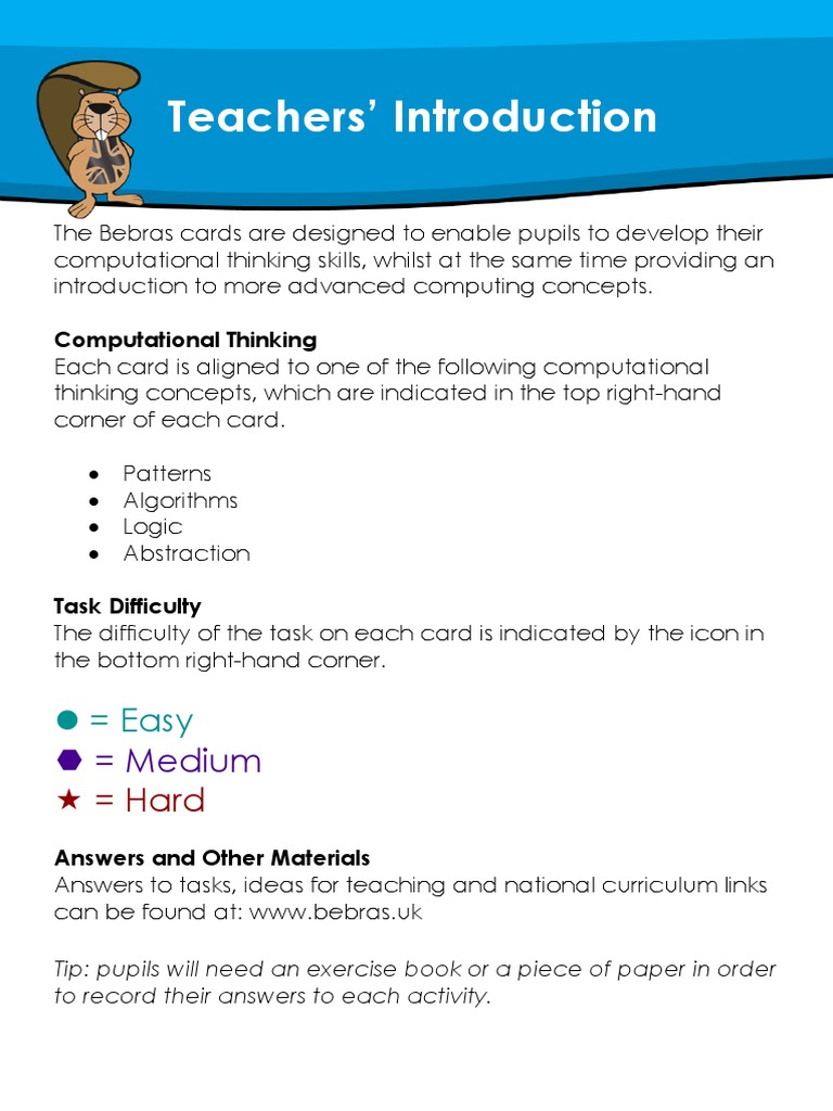 Uk Bebras Cards | PDF | Algorithms | Laundry