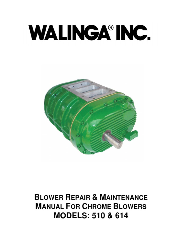 Walinga Blower Repair Manual | PDF | Bearing (Mechanical) | Screw