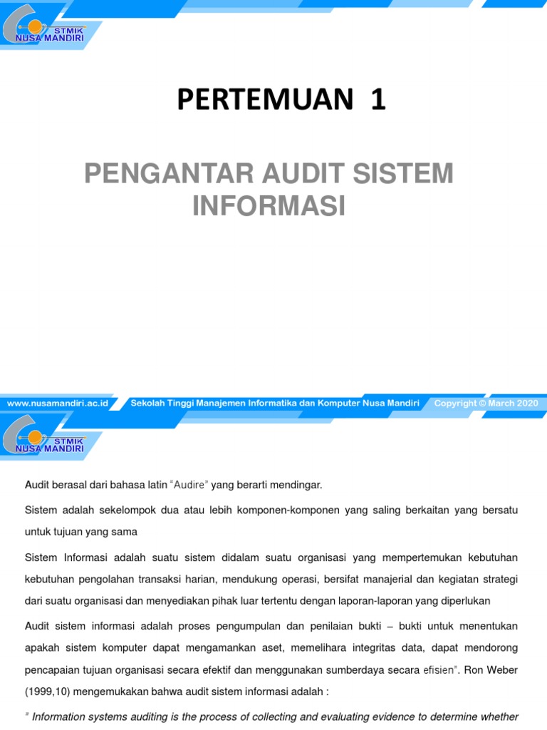 Tujuan Audit Sistem Informasi | PDF