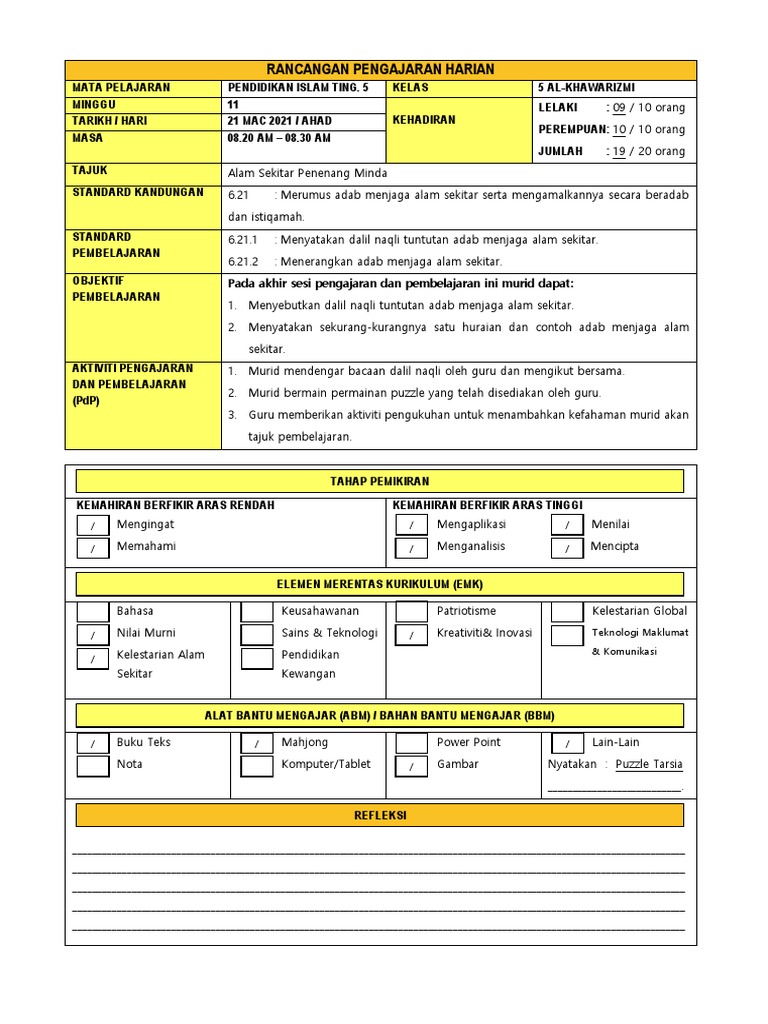 Contoh RPH & Langkah2 Semasa Micro Teaching | PDF
