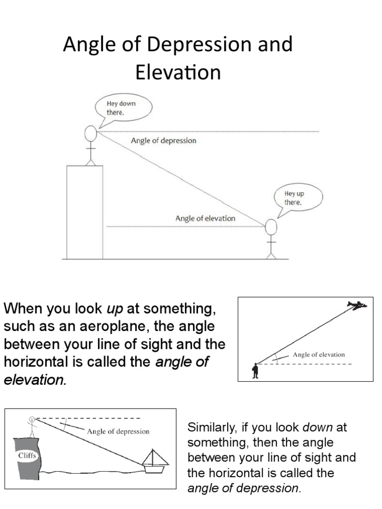 Angle of Depression and Elevation | PDF | Triangle | Angle