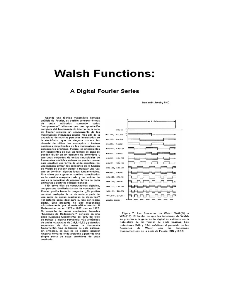 Walsh Functions (Traducido) | PDF | Señal analoga | Densidad espectral